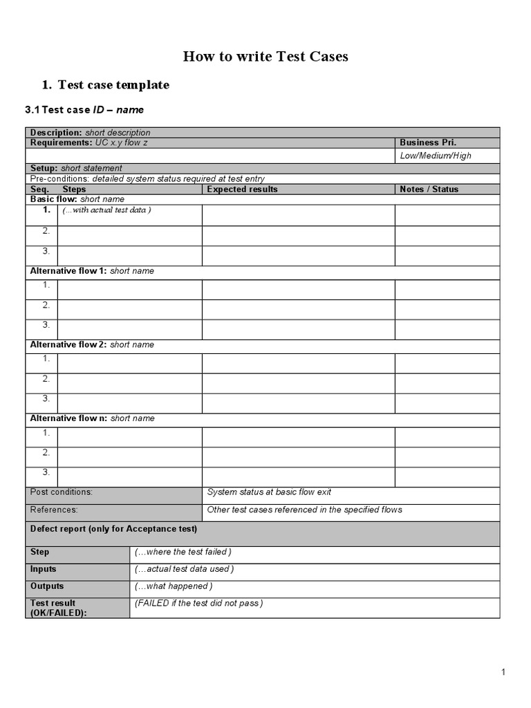 How To Write A TestCase | PDF | Use Case | Specification (Technical ...