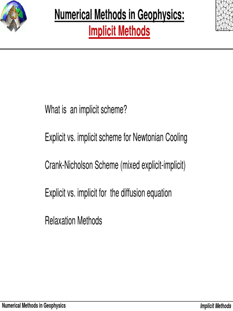 Implicit method | Numerical Analysis | Equations