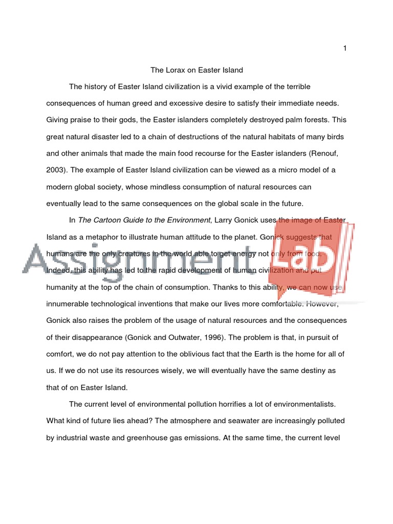 The Lorax On Easter Island | PDF | Environmentalism | Pollution