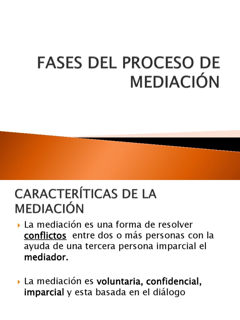 Fases Del Proceso de Mediacion | PDF | Mediación | Ciencia cognitiva