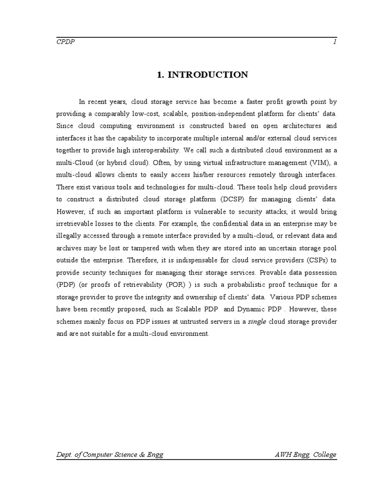In Recent Years,: CPDP 1 | PDF | Feasibility Study | Cloud Computing