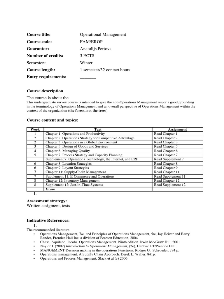 Course Title: Course Code: Guarantor: Number of Credits: Semester ...