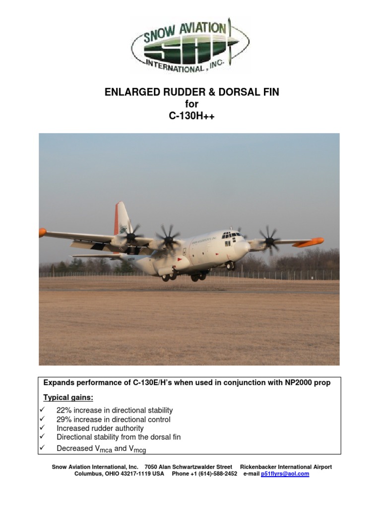 C130 Enlarged Rudder Dorsal Fin | PDF | Lockheed C 130 Hercules | Rudder