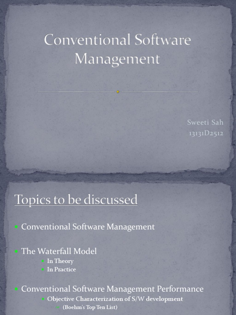 Conventional Software Management | PDF | Computer Program | Programming