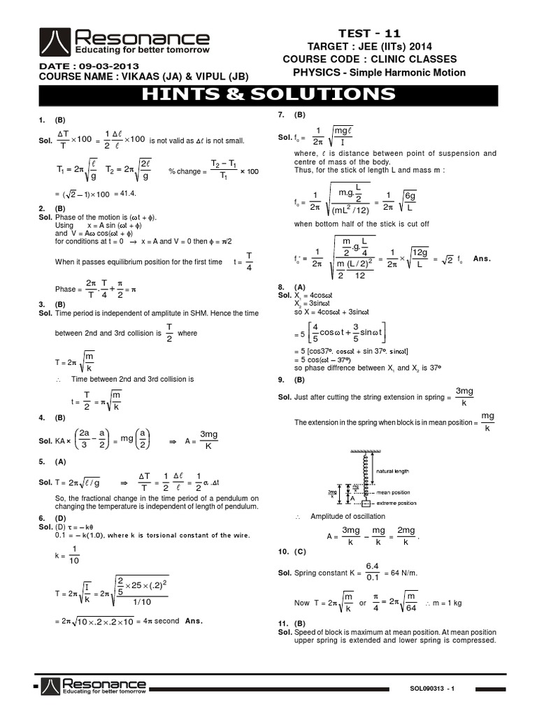 Physics - Rigid Body Dynamics Solutions | PDF | Quantity | Nature