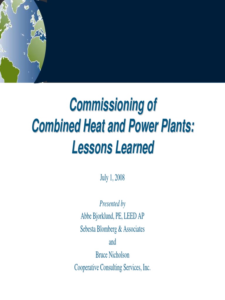 Commissioning of Combined Heat and Power Plants | PDF | Construction ...