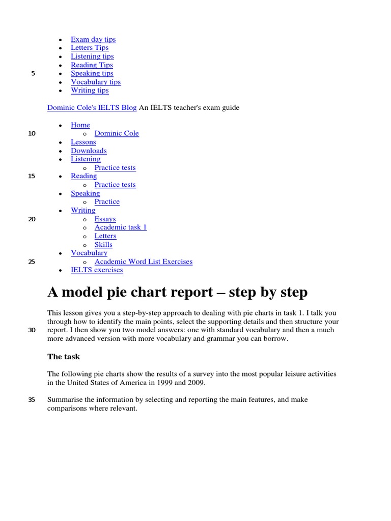 A Model Pie Chart Report - Step by Step: The Task | PDF | International ...