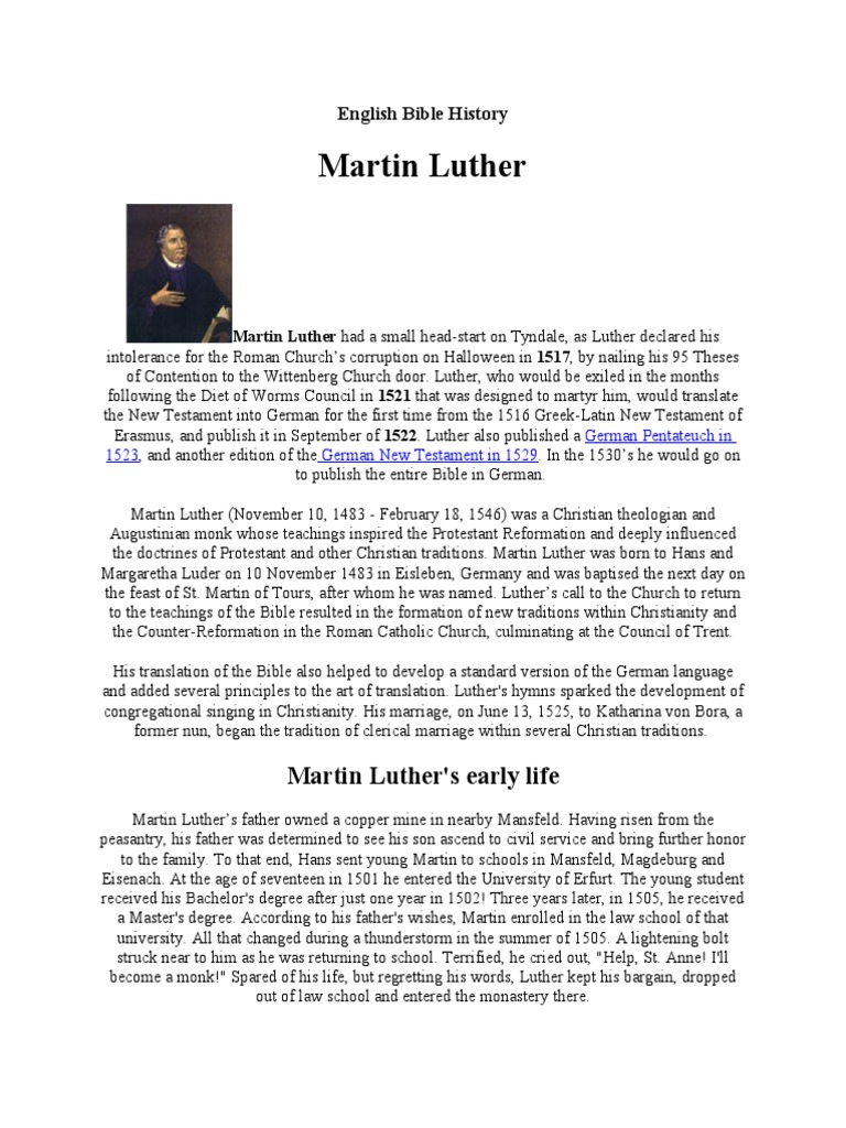 Martin Luther's Life and Work: The Founding Father of the Protestant ...