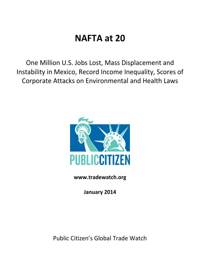 NAFTA at 20 | PDF | North American Free Trade Agreement | Trans Pacific ...