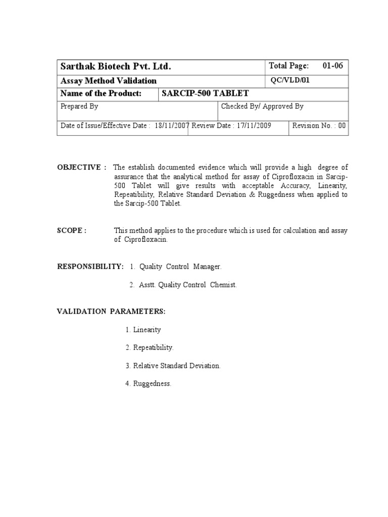 QC Assay Validation | PDF | Chemistry | Analysis