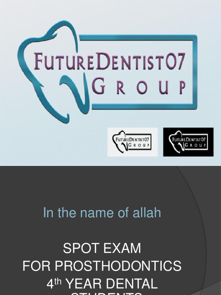 Prostho Pictures For Spot Exam | PDF | Dentures | Mouth