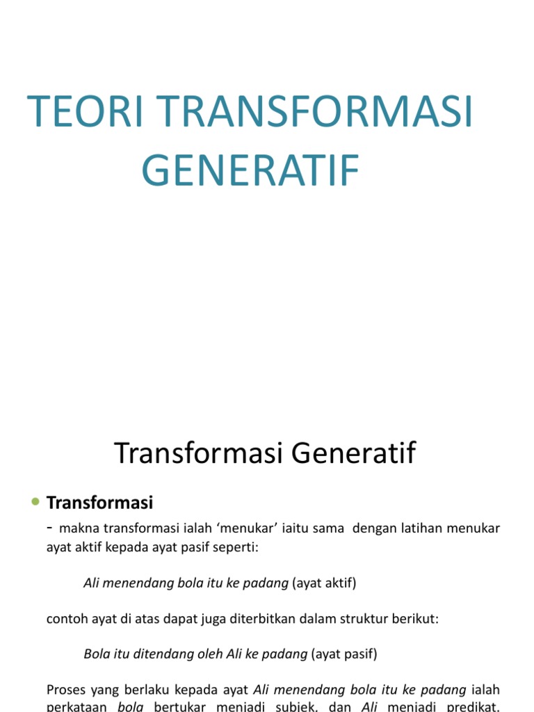 Teori Transformasi Generatif 03 | PDF