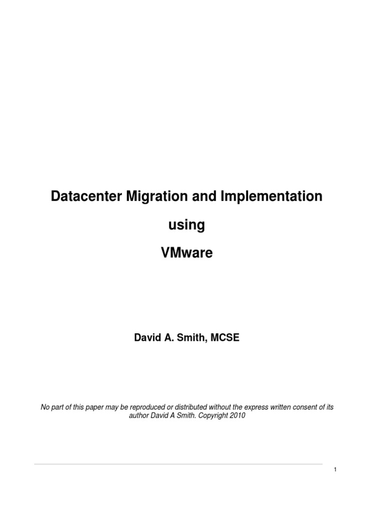 Datacenter Migration Using VMWare | PDF | Business | Computers