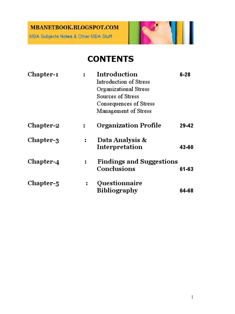 Stress Management Project | PDF | Stress (Biology) | Occupational Burnout