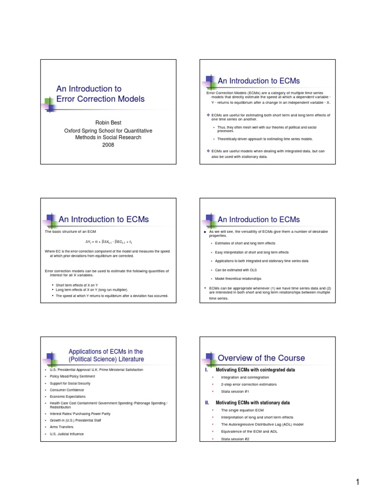 Understanding Error Correction Models | PDF