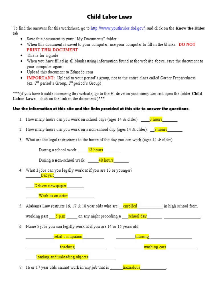 Child Labor Laws 1 2 | PDF | Labor | Government