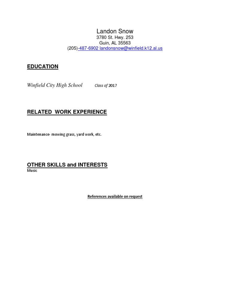 Landon Snow: Education | PDF