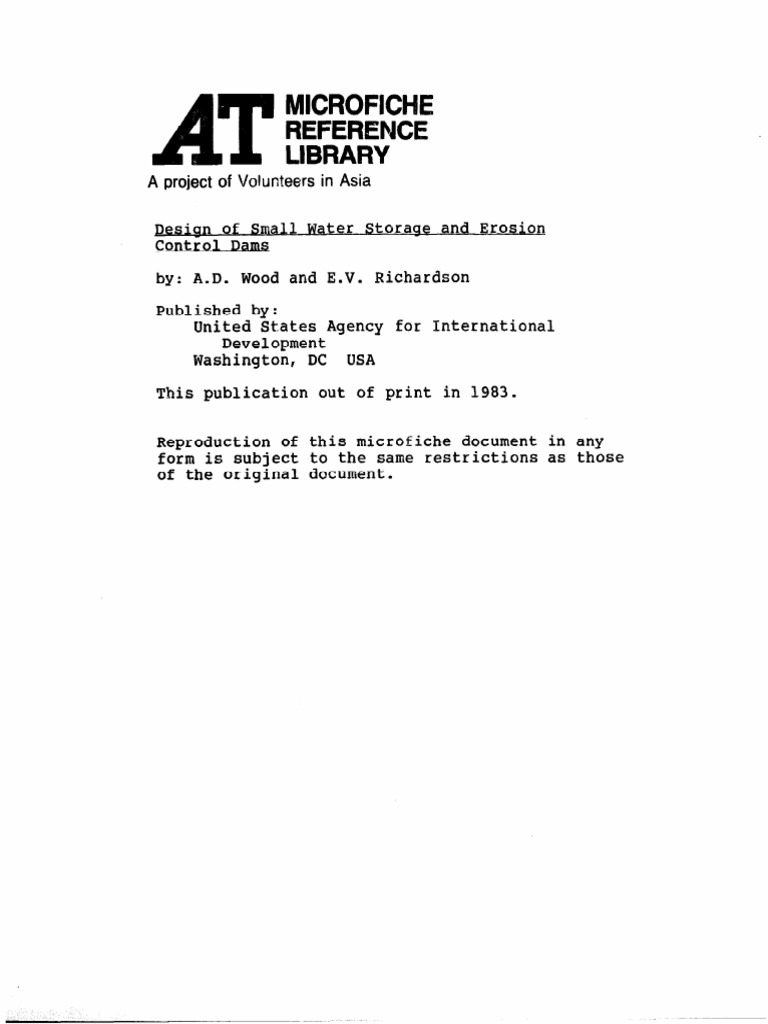 Small Dam Design & Construction Guide | PDF | Dam | Spillway