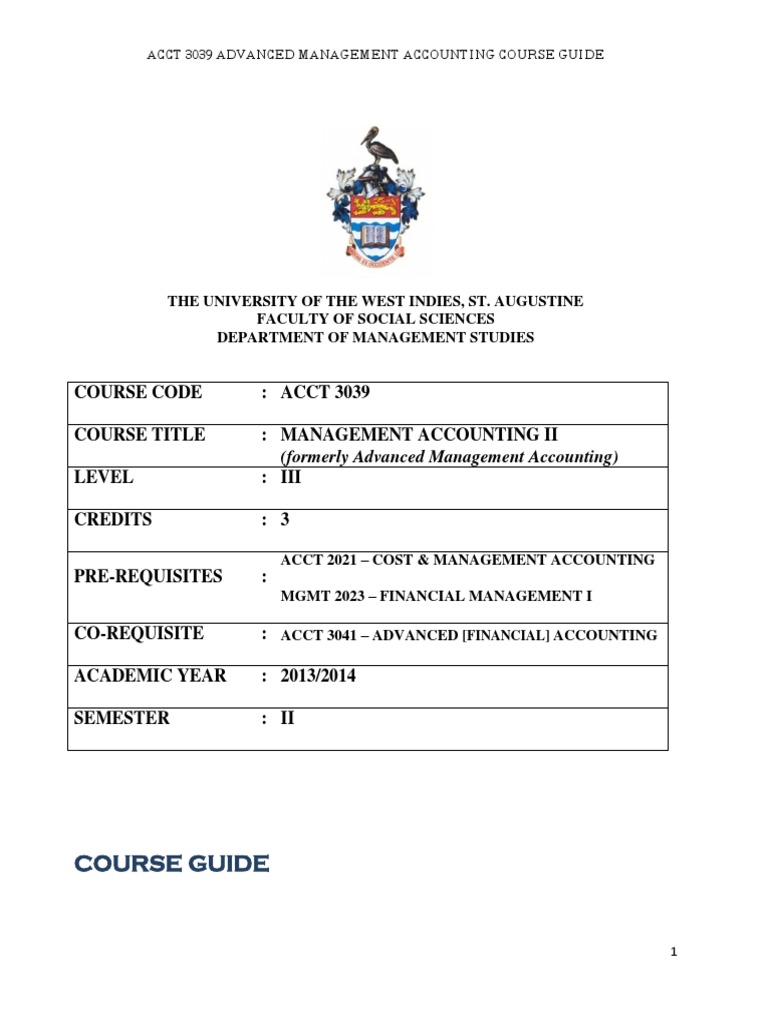 Advanced Management Accounting Overview | PDF | Management Accounting ...