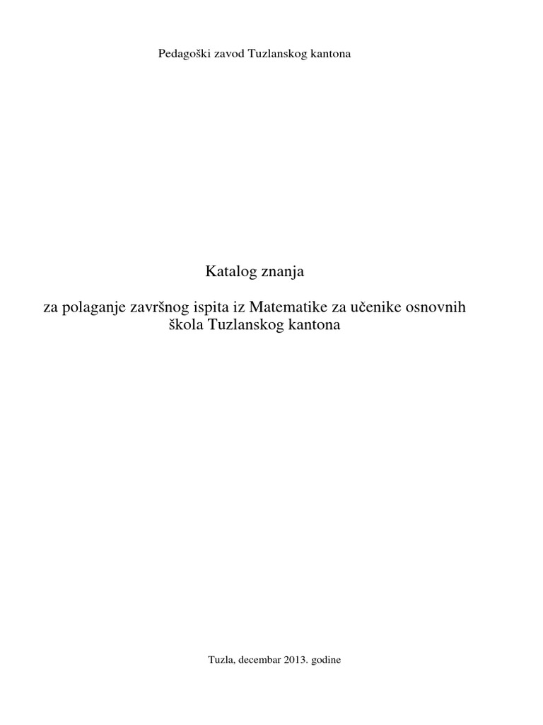 Matematika - Katalog Znanja | PDF