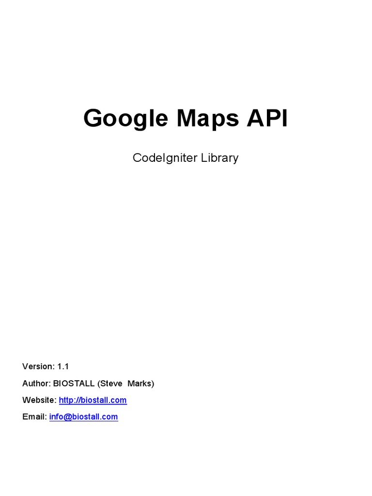 Google Maps API Documentation | PDF | Application Programming Interface ...