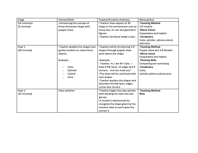 Engaging 3D Shapes Lesson Plan | PDF