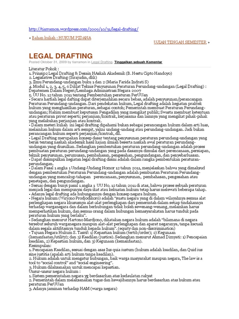 Materi Legal Drafting | PDF | Hukum