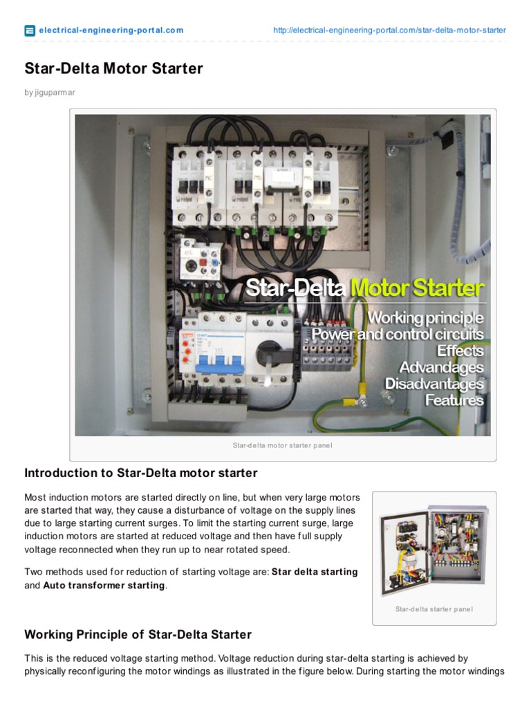 Star-Delta Motor Starter Overview | PDF | Relay | Switch