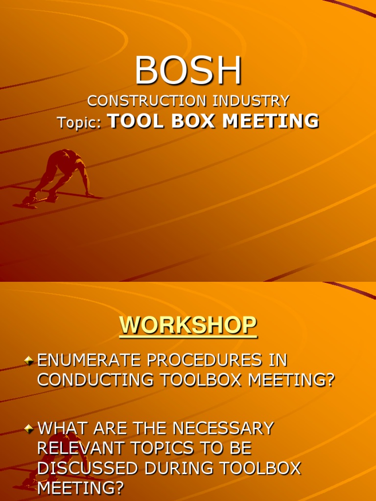 Toolbox Meeting Procedures and Topics | PDF