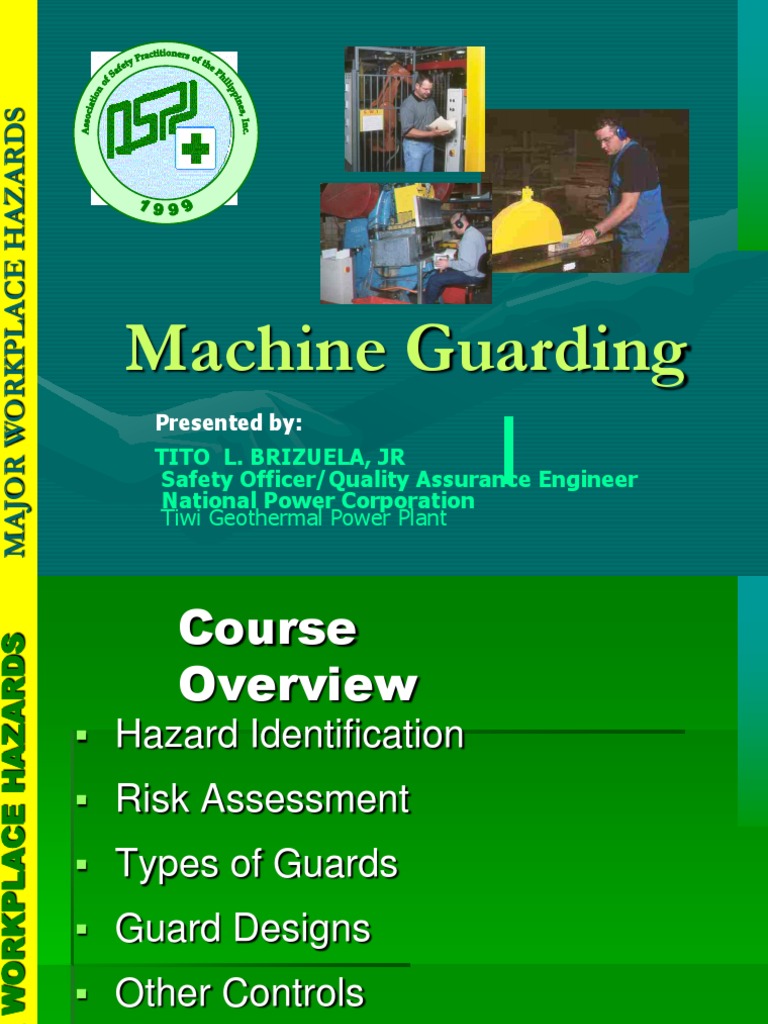 Machine Guarding Power BOSH TRAINING March 2-6, 2009 | PDF | Personal ...