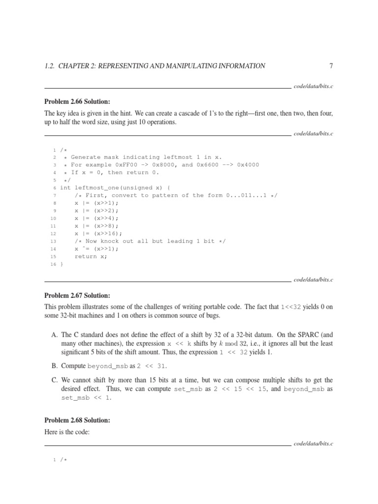 Cs33 Hw1 Sol | PDF | Integer (Computer Science) | Bit