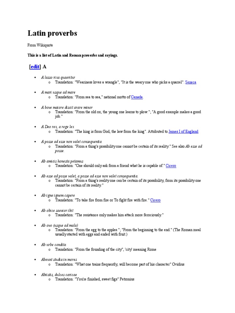 Latin Proverbs | PDF