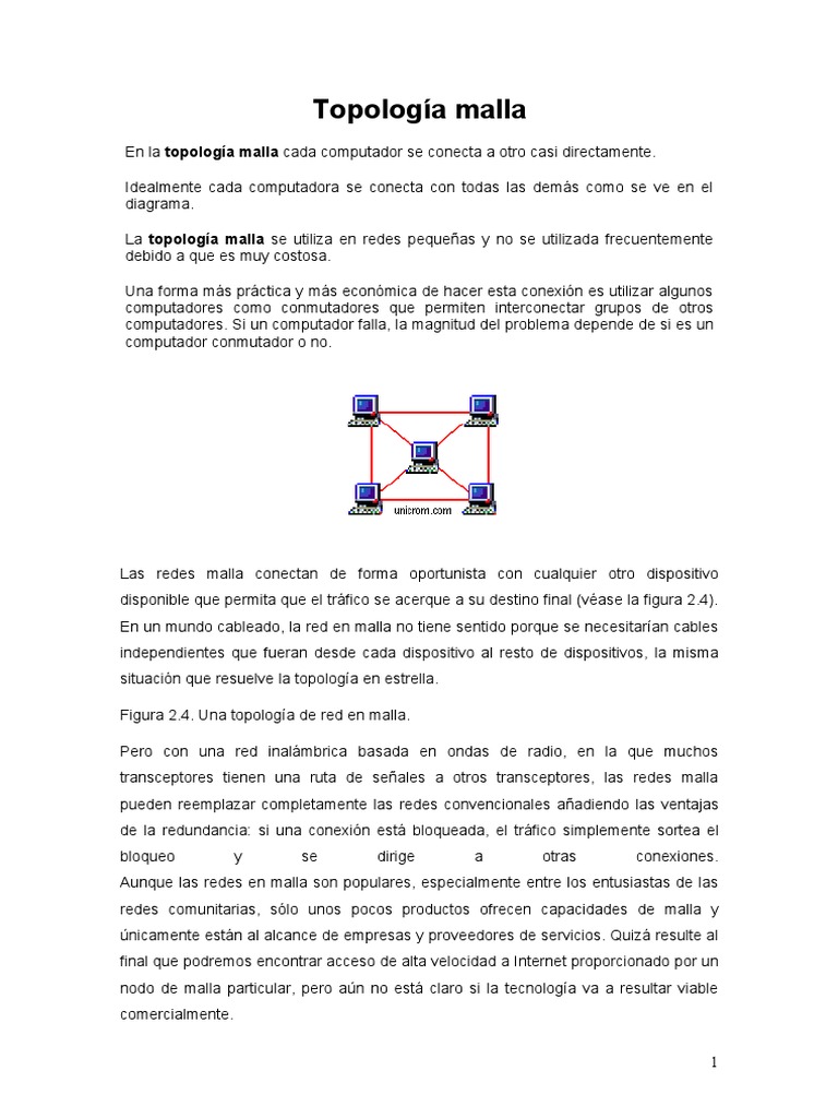 Topología de red en malla: ventajas y desventajas | PDF | Topología de ...