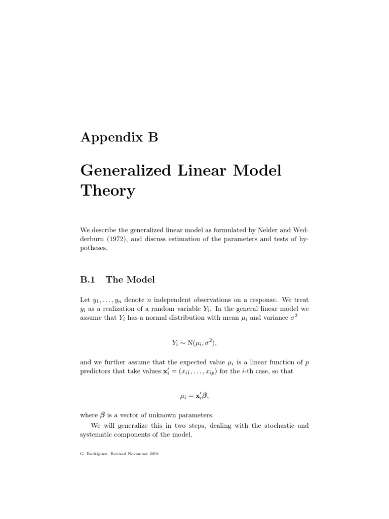 Generalized Linear Model | PDF