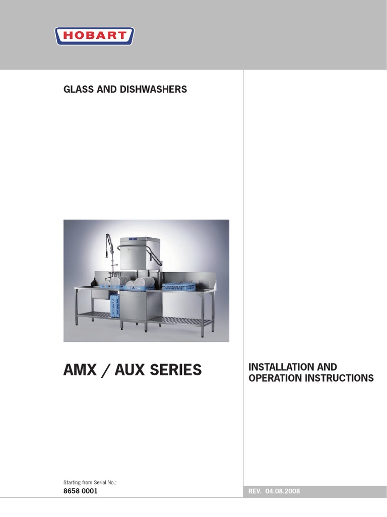 Dishwasher Hobart AMX | Download Free PDF | Dishwasher | Steam