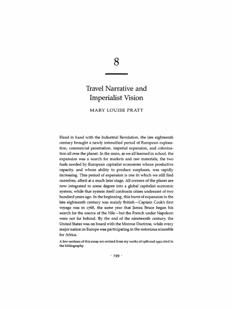 Pratt Travel Narrative and Imperialist Vision CH 8 | PDF | Imperialism ...