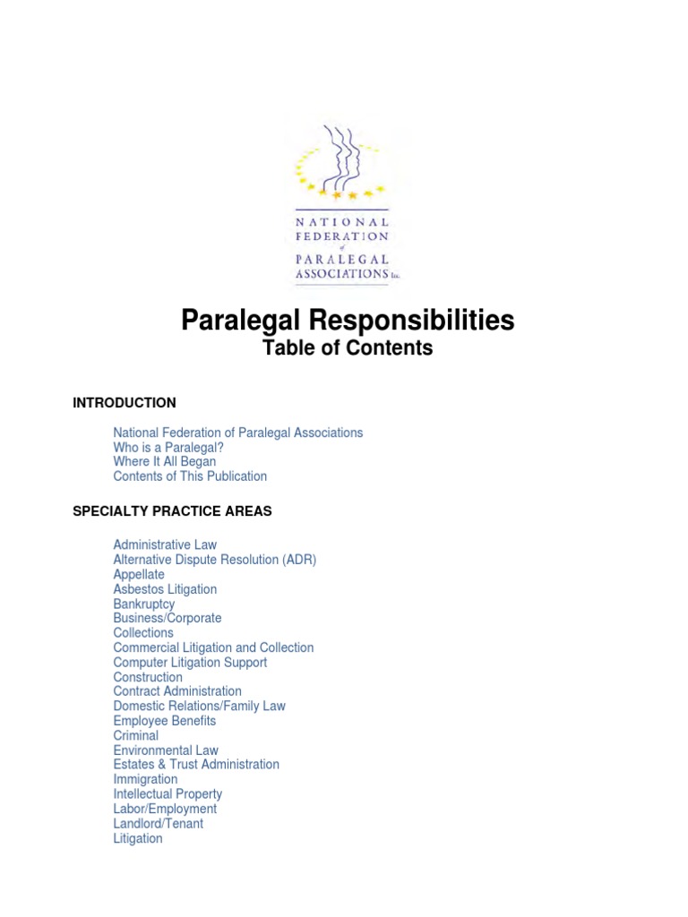 Paralegal Responsibilities | PDF | Paralegal | Franchising