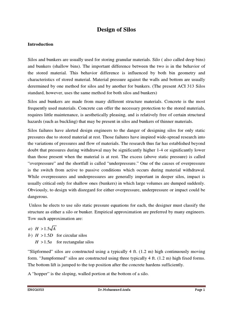 Design of Silos 2010 | PDF | Bending | Stress (Mechanics)