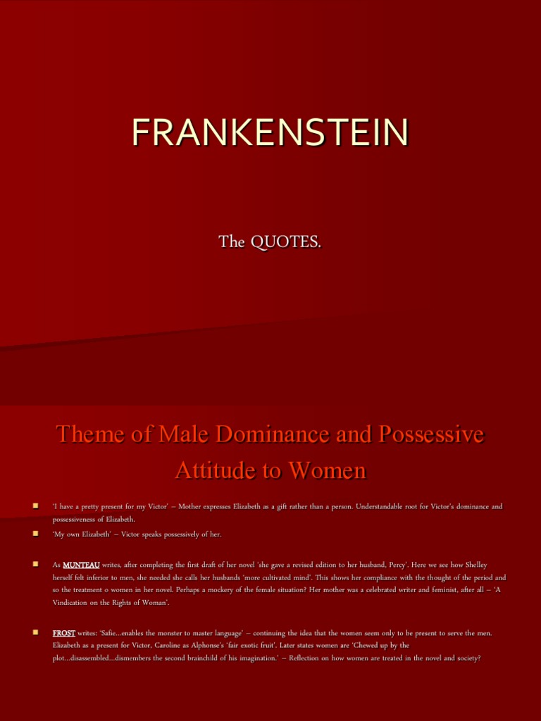 Frankenstein - The Quotes | PDF | Frankenstein | Suffering