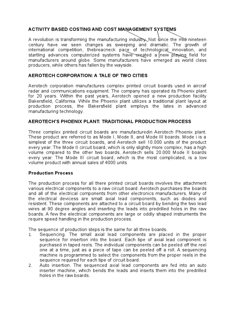 Activity Based Costing and Cost Management Systems | PDF | Cost ...