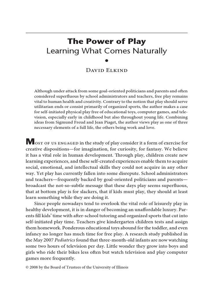 The Power of Play | PDF | Infants | Toys