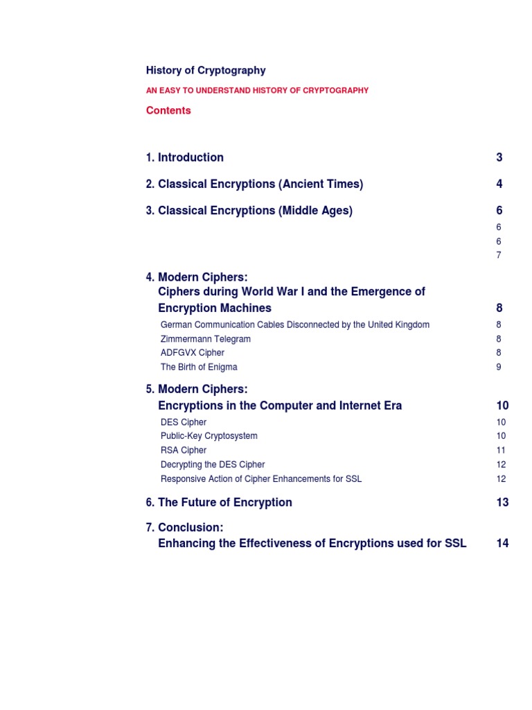 History of Cryptography | PDF | Cryptography | Public Key Cryptography