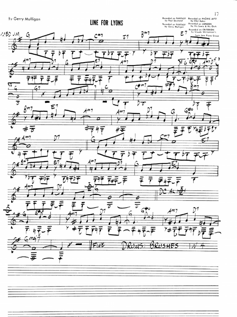 Line for Lyons: Sheet Music Overview | PDF | Science & Mathematics