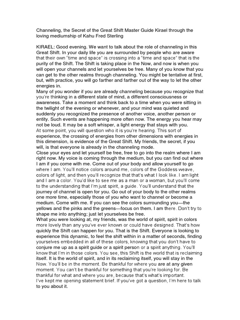 Kirael The Secret of The Great Shift | PDF | Faith Healing | Mediumship