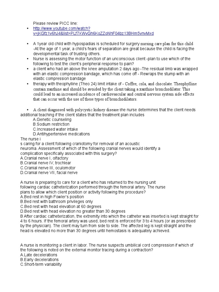 My Nclex Study Guide | Download Free PDF | Urinary System | Medical ...