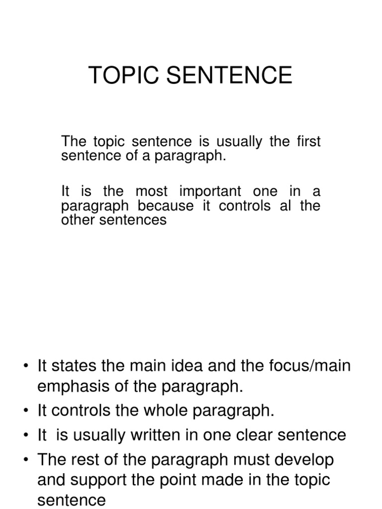 Understanding Topic Sentences | PDF