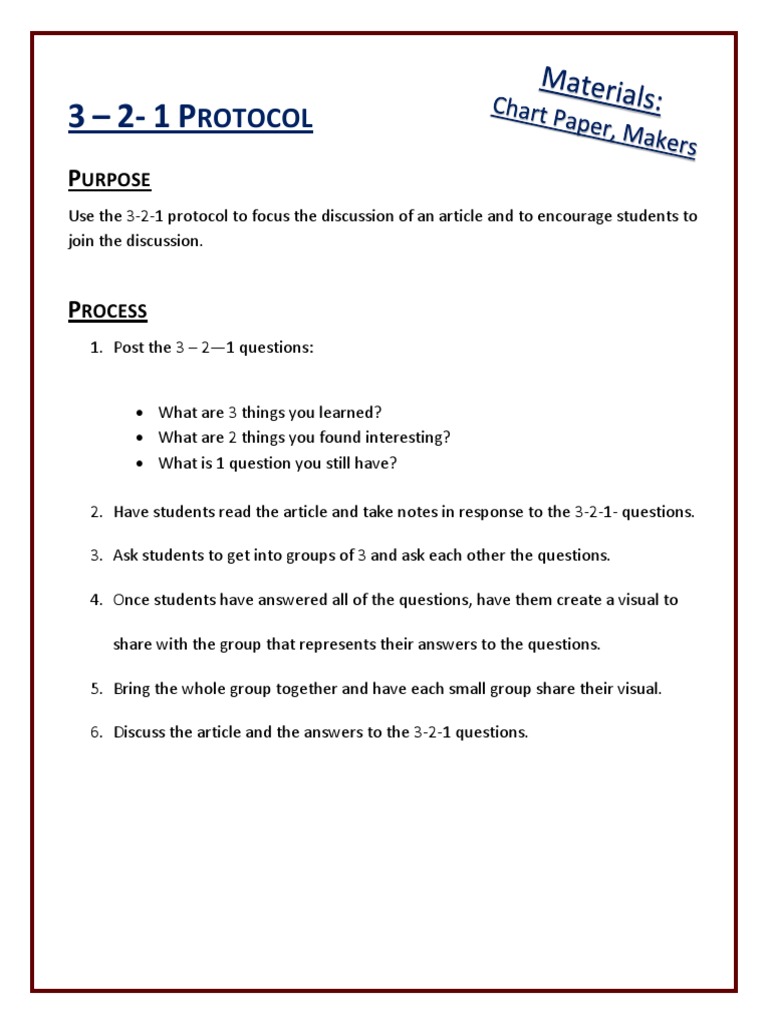 3 - 2 - 1 Protocol | PDF