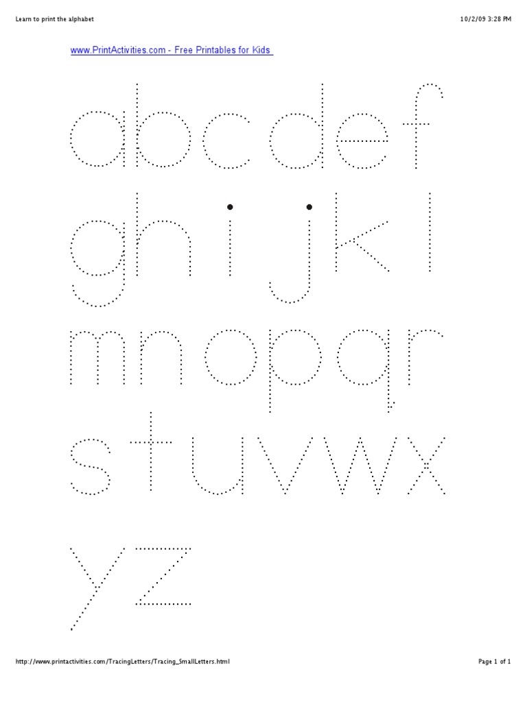 Alphabet Tracing & Dot-to-Dot Printables | PDF | Latin Script ...