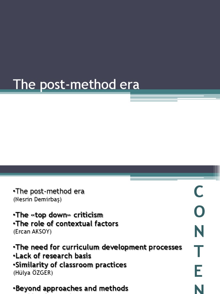 The Post Method Era Pdf Language Education Second Language