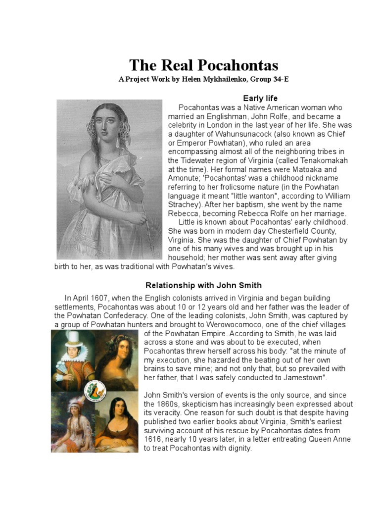 The Real Pocahontas | PDF | English Colonization Of The Americas